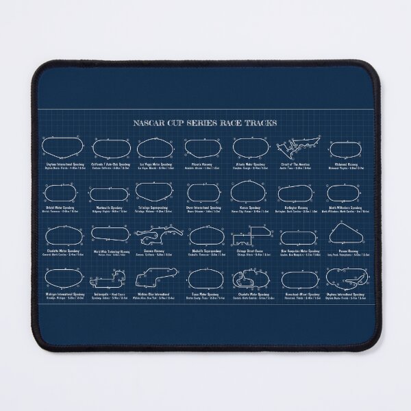 "NASCAR Race Tracks (Navy Blueprint)" Mouse Pad for Sale by BGALAXY ...