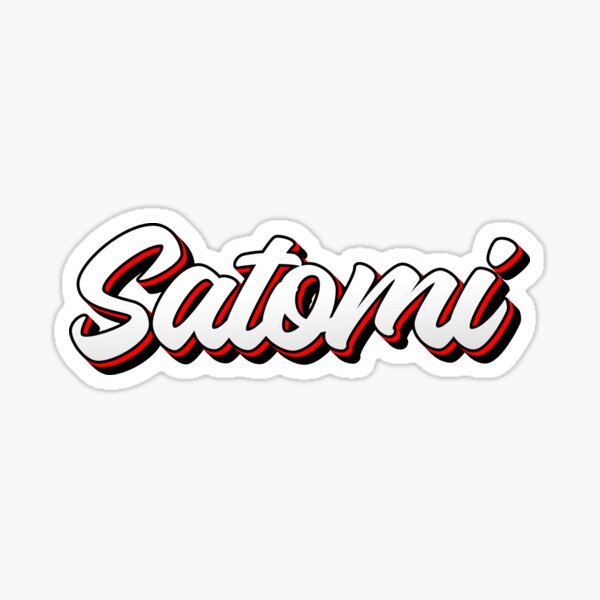 "Retro Satomi Name Label (Black)" Sticker for Sale by NafilNafiz ...