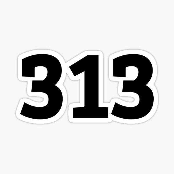 "313" Sticker for Sale by clairekeanna | Redbubble