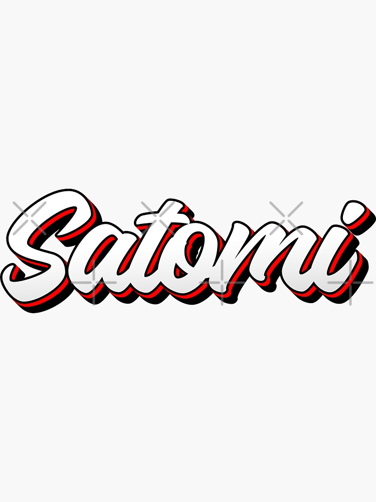 "Retro Satomi Name Label " Sticker for Sale by NafilNafiz | Redbubble