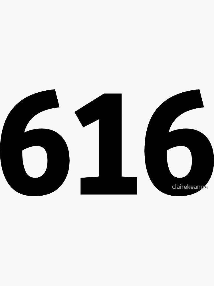 "616" Sticker for Sale by clairekeanna | Redbubble