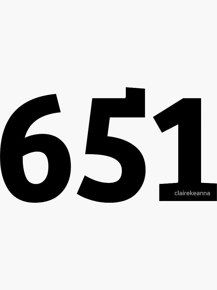 "651" Sticker by clairekeanna | Redbubble