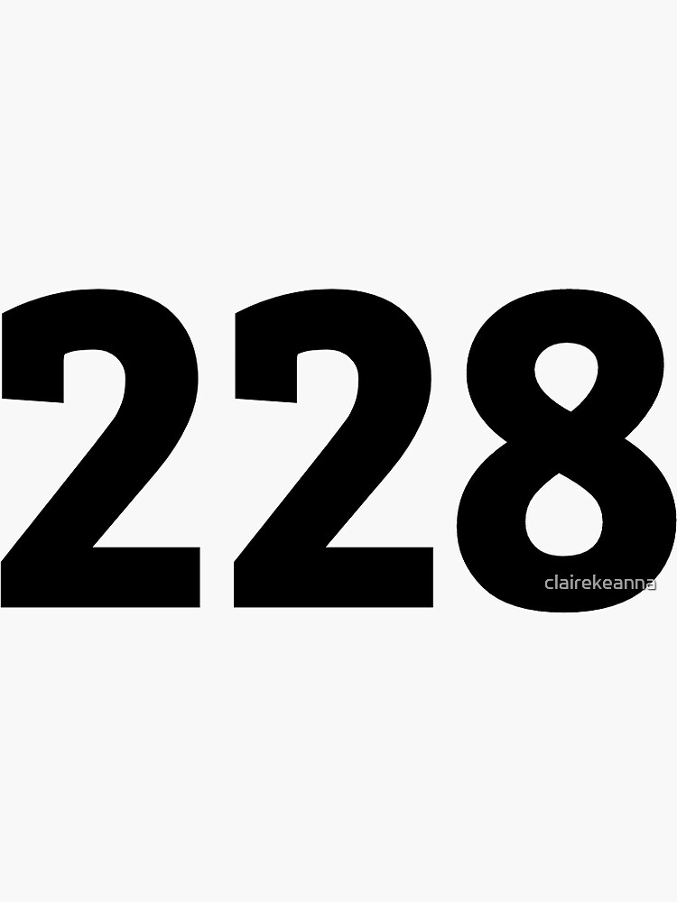 "228" Sticker by clairekeanna | Redbubble