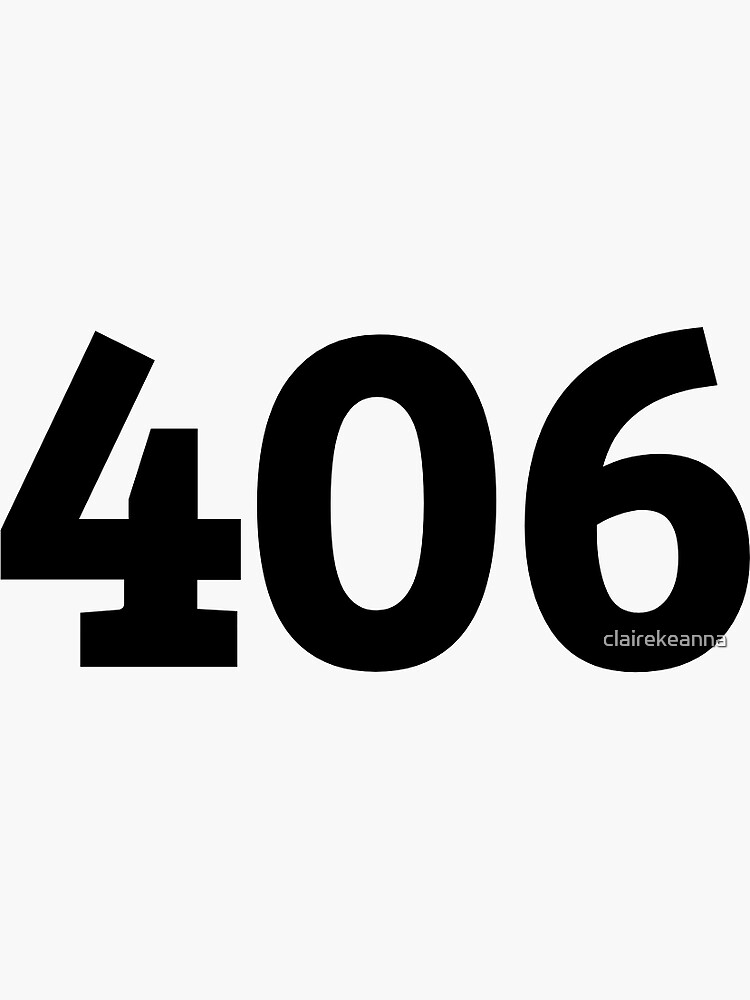 "406" Sticker for Sale by clairekeanna | Redbubble