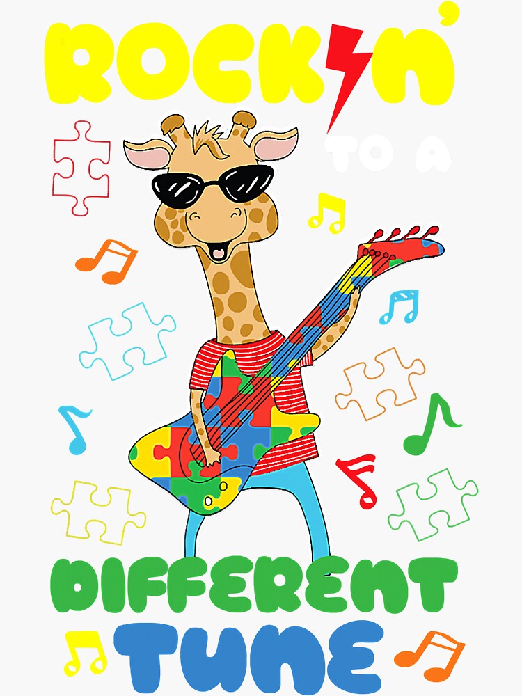 "Autism Giraffe Autism Son Child Daughter Rockin To Different Tune ...
