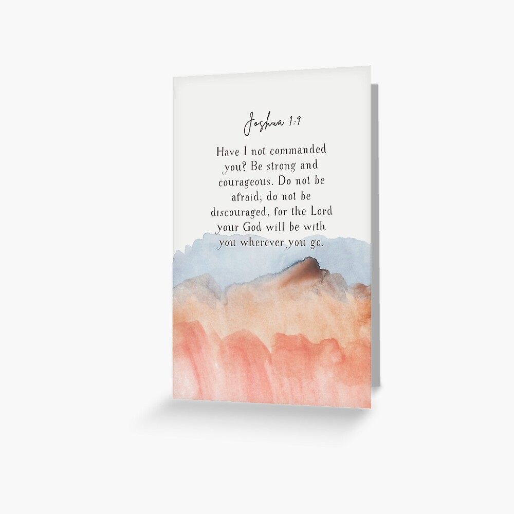 "Joshua 1:9 bible verse "Be strong and courageous" " Art Board Print ...