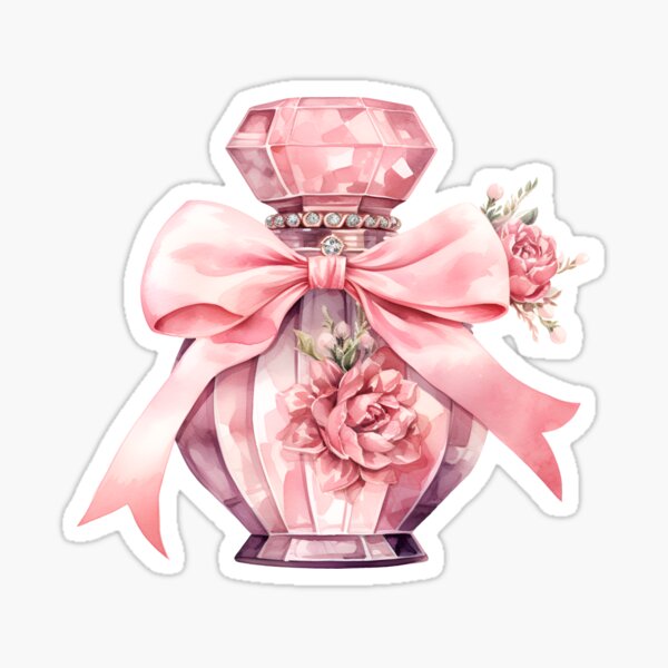 "Chic pink perfume Bottle " Sticker for Sale by Mikkway | Redbubble