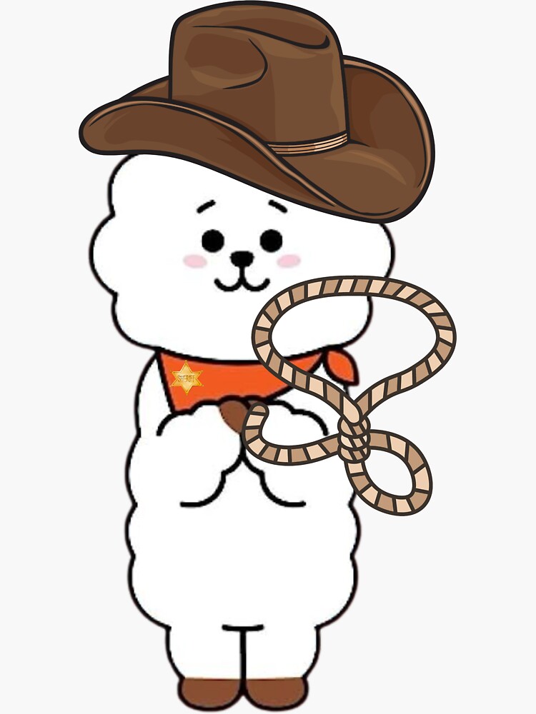 "RJ Cowboy Jin BTS BT21" Sticker for Sale by BTSdreamland | Redbubble