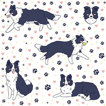 "Cute cartoon border collie pack " Sticker for Sale by Yaragold | Redbubble