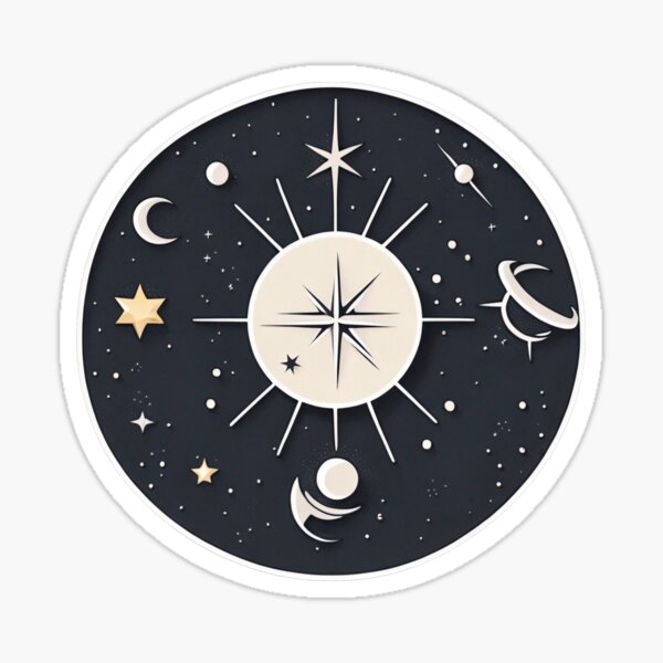 "Minimalist Celestial" Sticker for Sale by AlphardArts | Redbubble