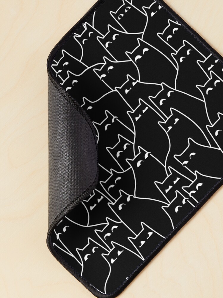 "Suspicious Cats (Minimal White Linework Version)" Mouse Pad for Sale ...