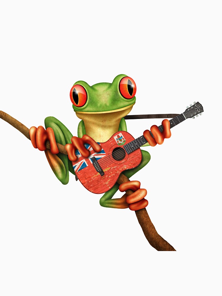 "Tree Frog Playing Bermuda Guitar" T-shirt by JeffBartels | Redbubble