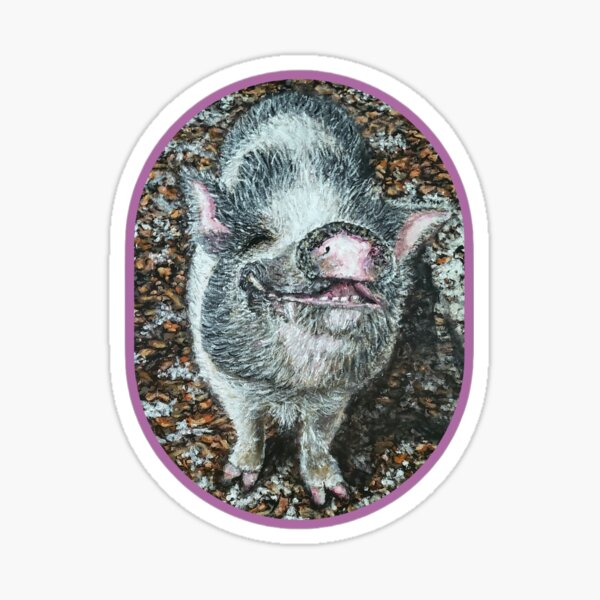 "Jabba Cute Pig Smile" Sticker for Sale by RobbiePotterArt | Redbubble