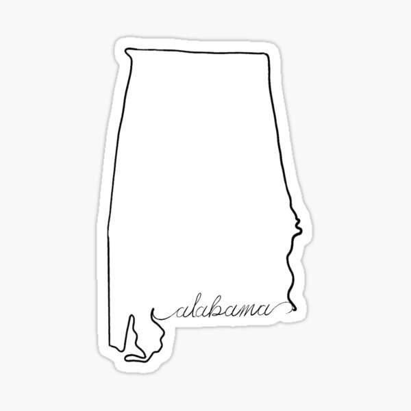 "Alabama State Outline" Sticker for Sale by lindshern7 | Redbubble