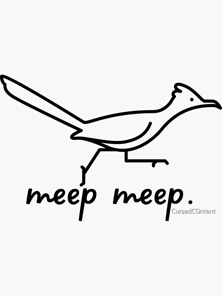 "Roadrunner Meep Simplistic Line Art" Sticker for Sale by CursedC0ntent ...