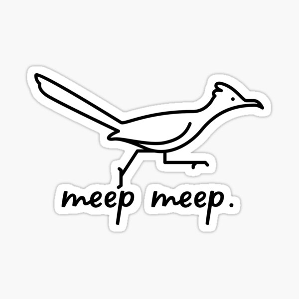"Roadrunner Meep Simplistic Line Art" Sticker for Sale by CursedC0ntent ...