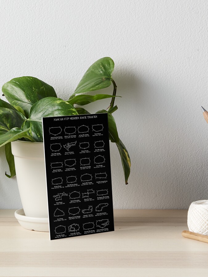 "NASCAR Race Tracks (White Stencil - No Background) Vertical Version ...