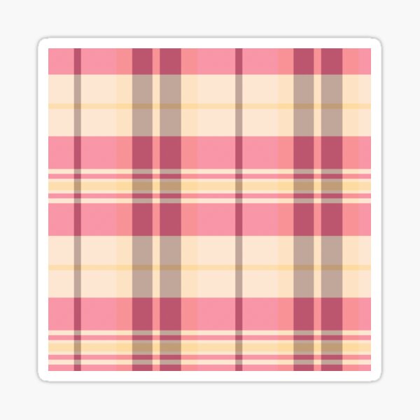 "Summer Aesthetic Arable 2 Hand Drawn Textured Plaid Pattern" Sticker ...