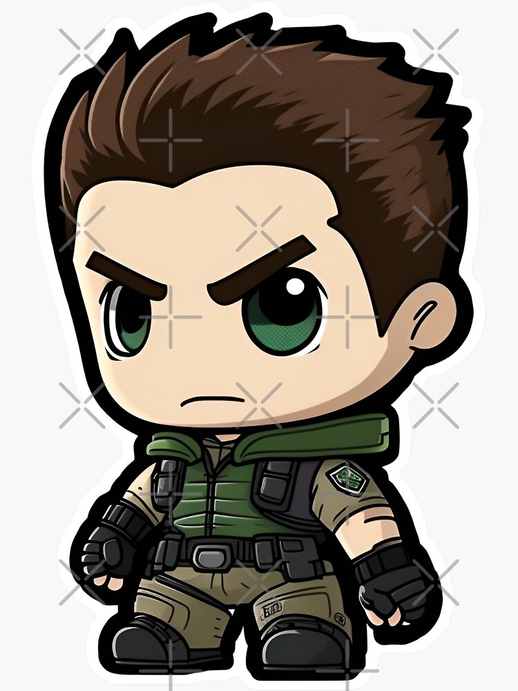 "Resident Evil Chris Redfield " Sticker for Sale by Gamerbabe23 | Redbubble