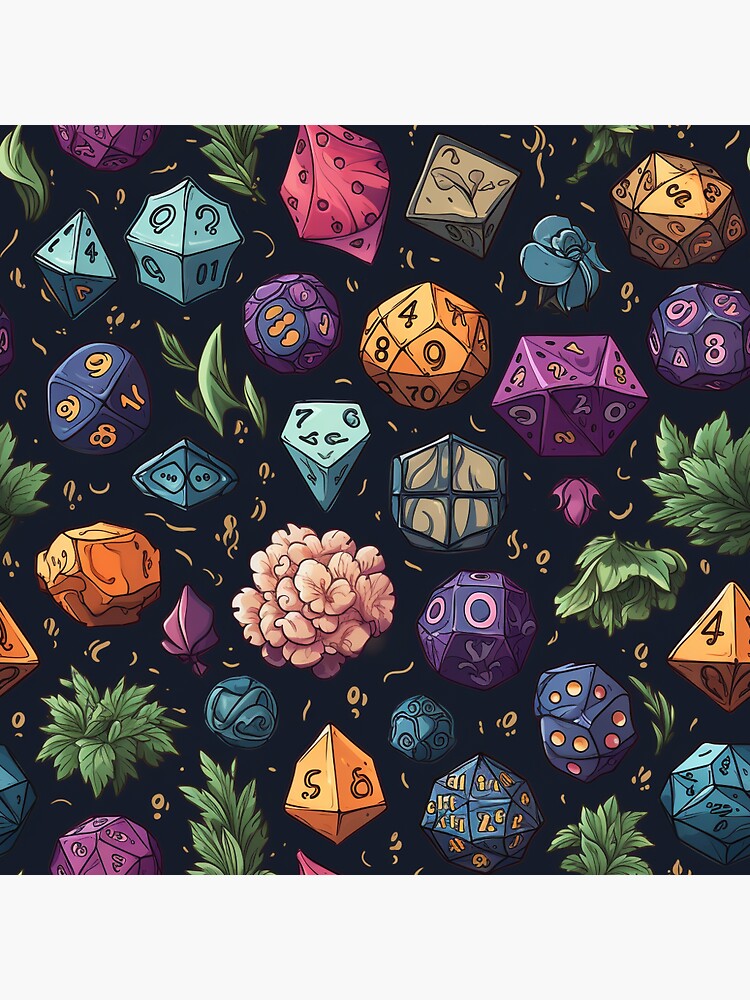 "DnD Dice Seamless Pattern #3" Sticker for Sale by Flinnix | Redbubble