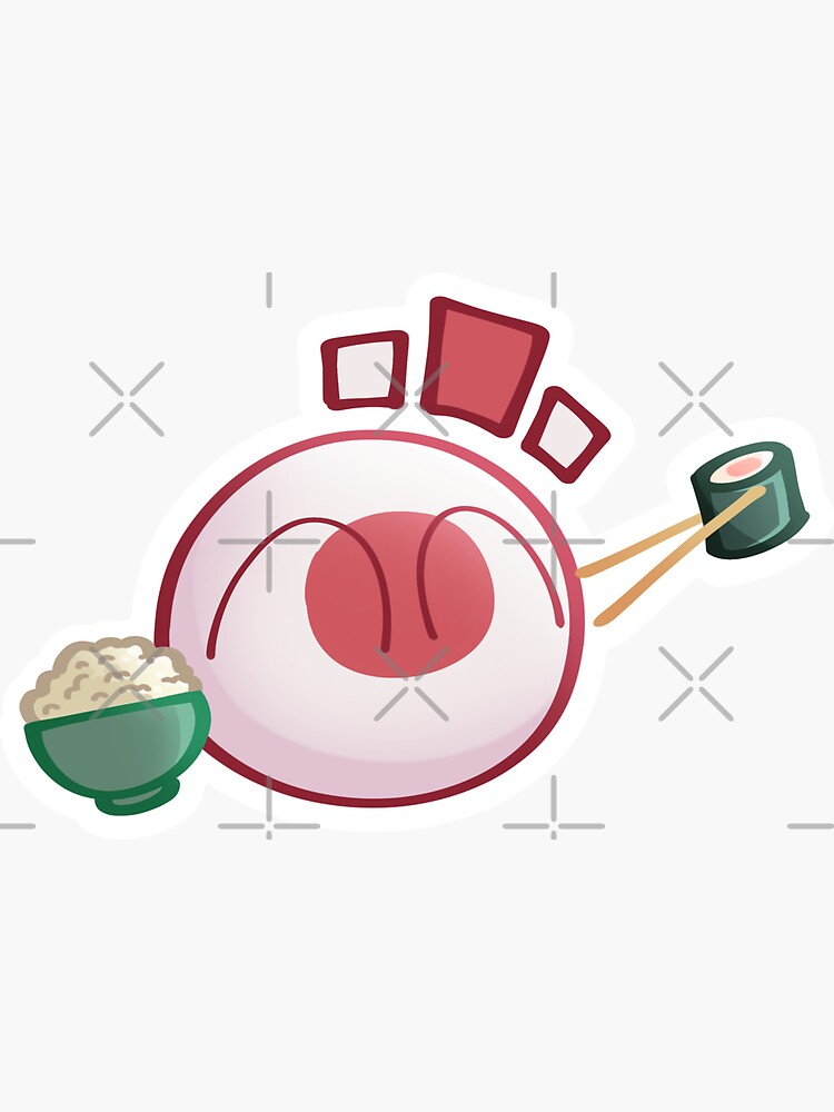 "Japanball - Countryballs " Sticker for Sale by Luke Pereira | Redbubble