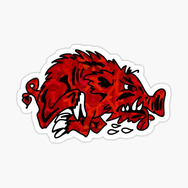 "Red Graphic Slobber Hog, Red Razorback, Red Arkansas, Arkansas ...
