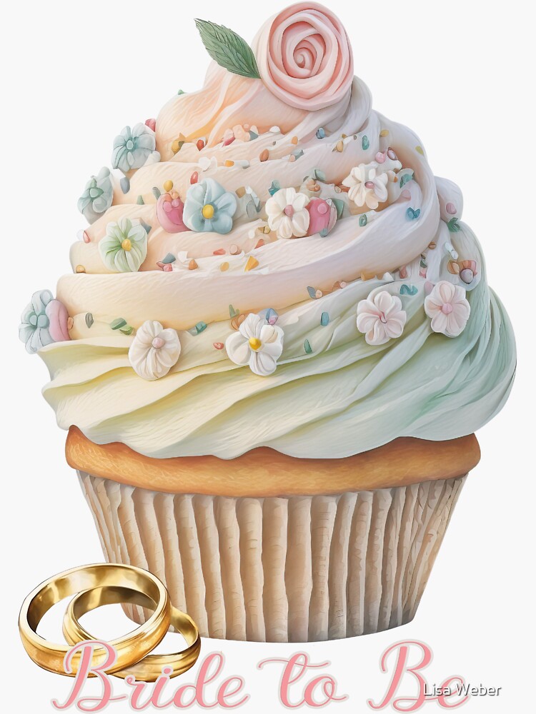 "Bride to Be in Vanilla Cupcake" Sticker for Sale by Lisa Weber | Redbubble