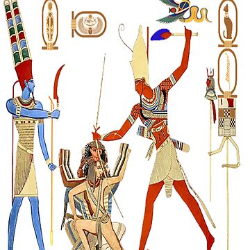 "Ramesses III sacrifice prisoners to the god Amon-Ra" Sticker for Sale ...