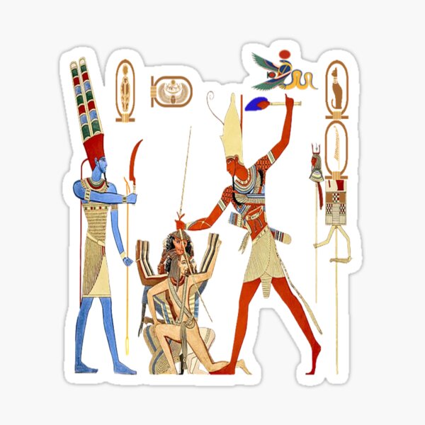"Ramesses III sacrifice prisoners to the god Amon-Ra" Sticker for Sale ...