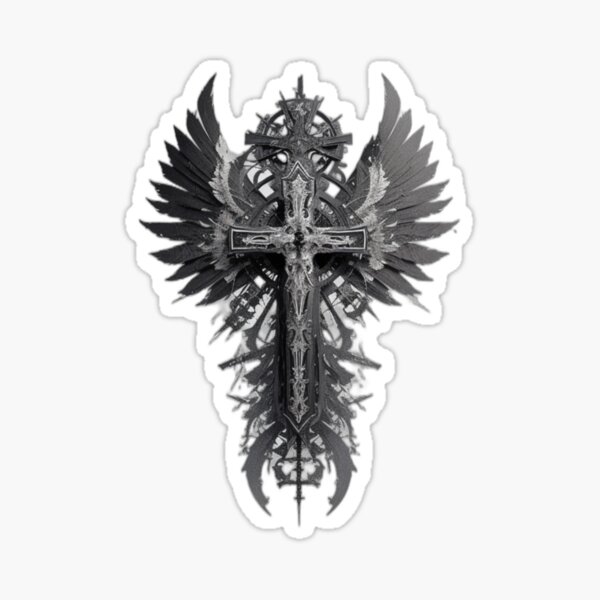 "Intricate Gothic Y2K Cross" Sticker for Sale by ZenithLabs | Redbubble