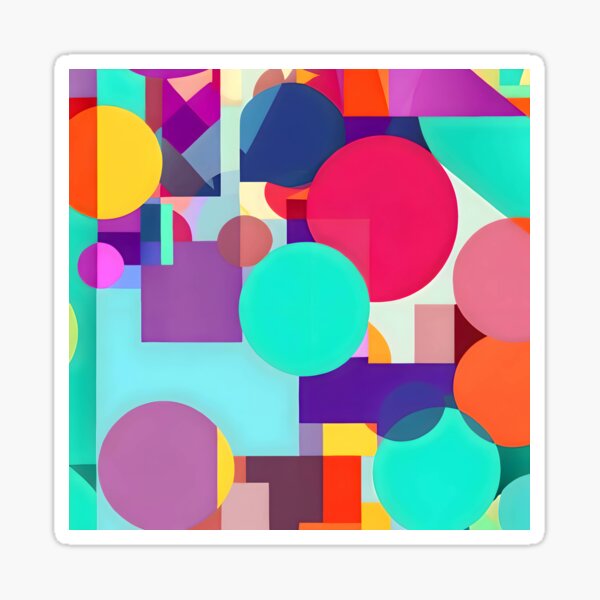 "Abstract painting of colourful shapes" Sticker for Sale by ...