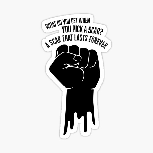 "Union Scab Scar in Black" Sticker for Sale by FilmGal | Redbubble