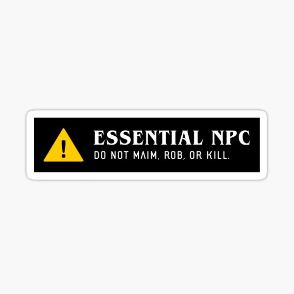 "Essential NPC Funny RPG" Sticker for Sale by pixeptional | Redbubble