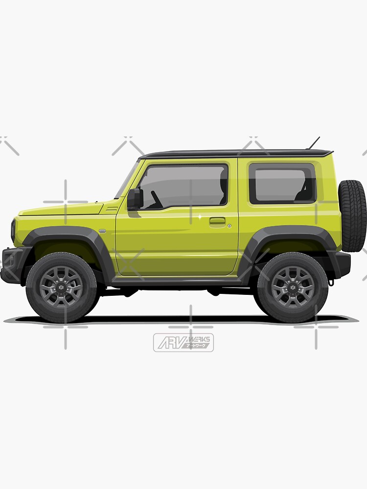 "New Jimny JB74 Kinetic Yellow - Side" Sticker for Sale by ARVwerks ...