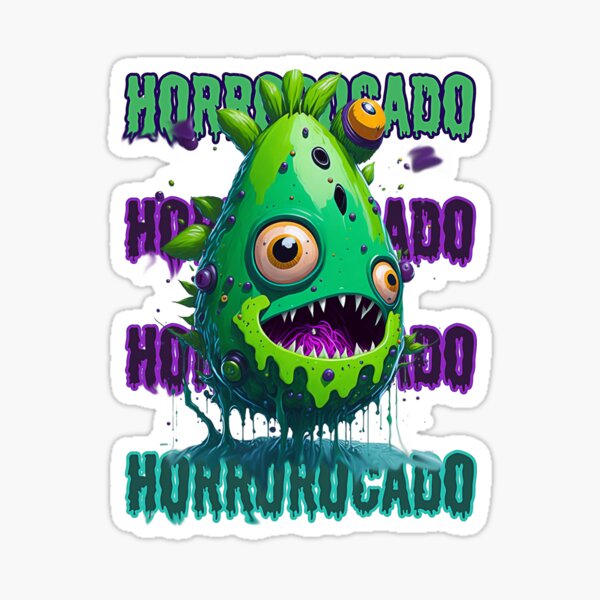 "Horrorocado | Scary Avocado | Monster Avocado" Sticker for Sale by ...