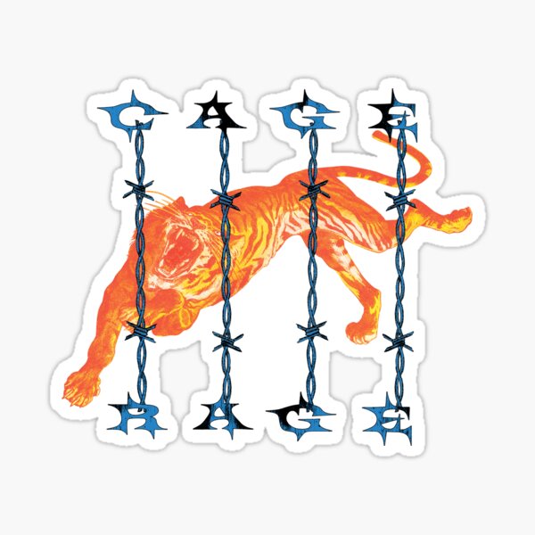 "CAGE RAGE" Sticker for Sale by TIGERRIFIC | Redbubble