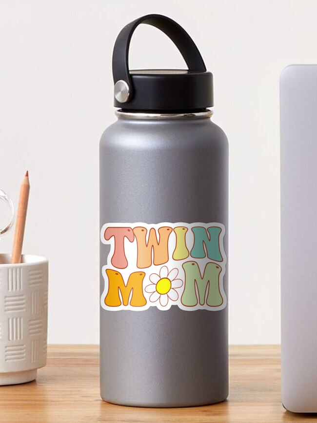 "Groovy Twin Mama Funny Mother's Day For New Mom Of Twins" Sticker for ...