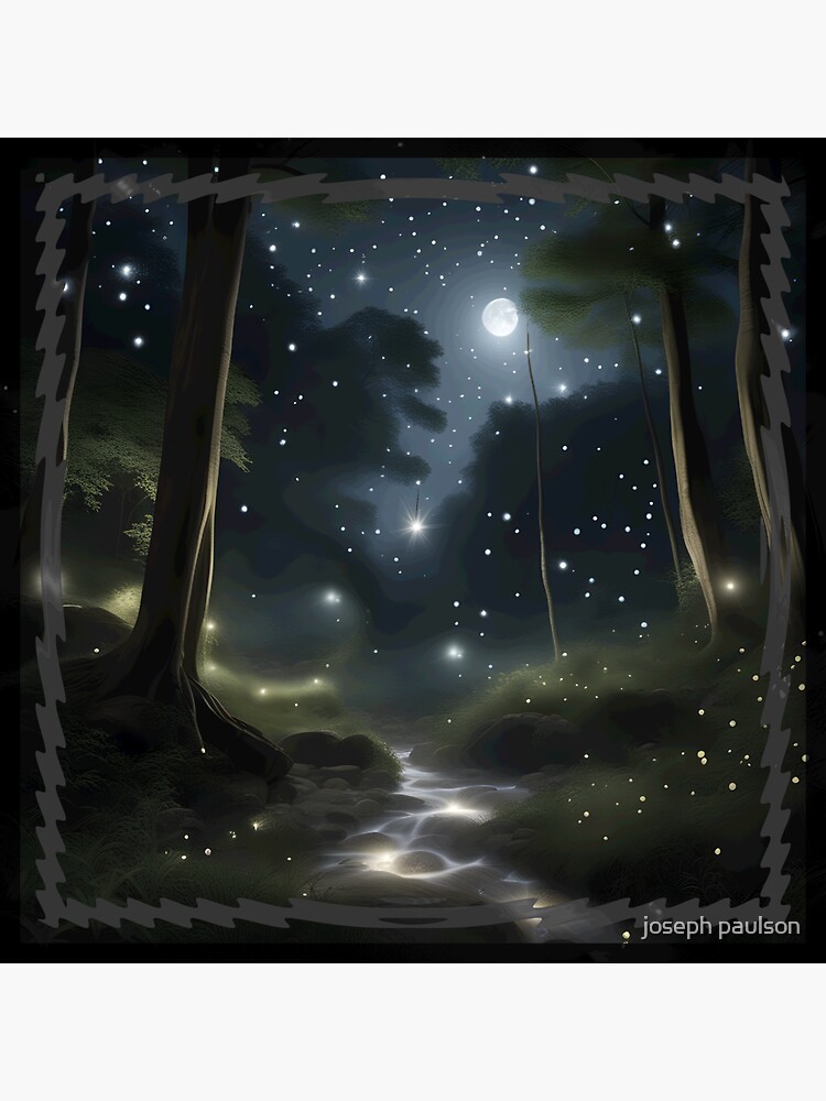 "river and moon and trees 2023 tileartwork" Sticker for Sale by joseph ...