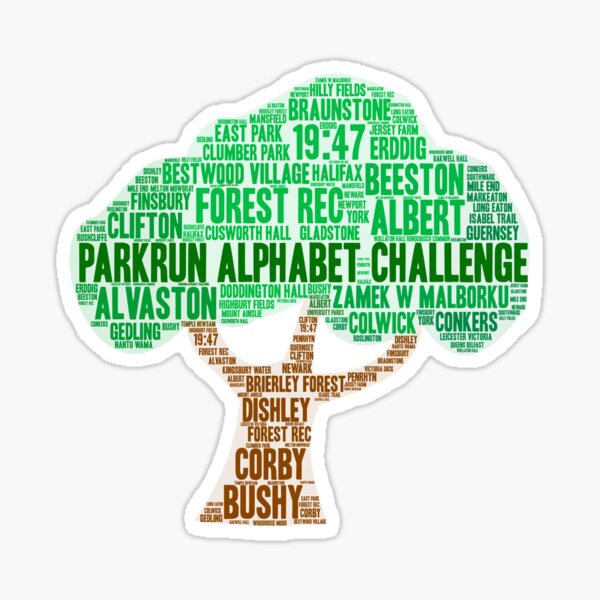 "Stuart Mason Parkrun Alphabet Challenge" Sticker for Sale by ...