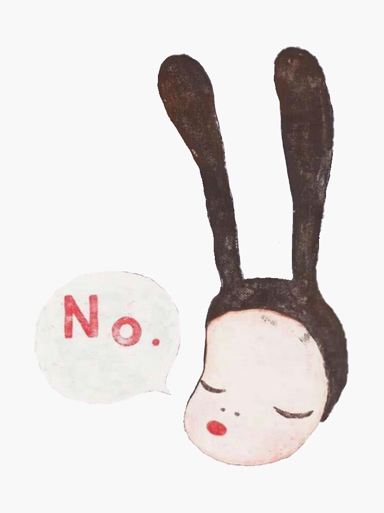 "Yoshitomo Nara "No" Rabbit Sticker" Sticker for Sale by snart0 | Redbubble