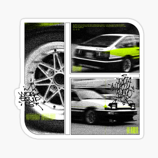 "TOYOTA COROLLA AE86 - Brutalist Design V.1" Sticker for Sale by Cero81 ...