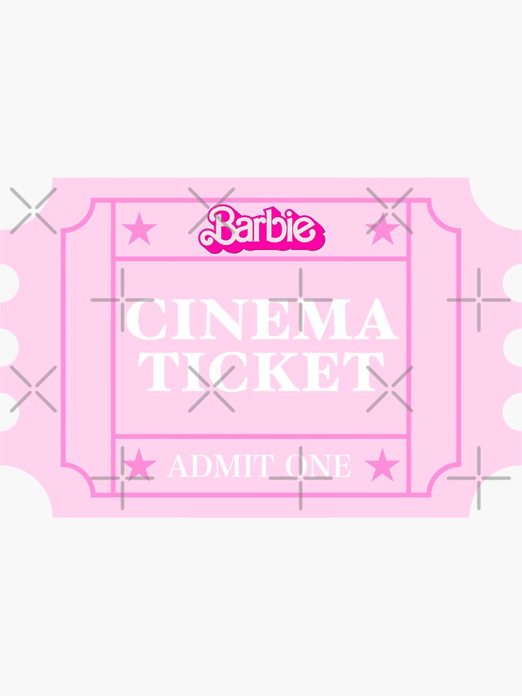 "Cinema ticket - Barbie " Sticker for Sale by Redfoxart21 | Redbubble