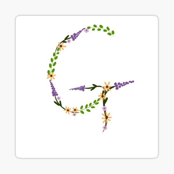 "G letter initial " Sticker for Sale by BlossomandIvy | Redbubble