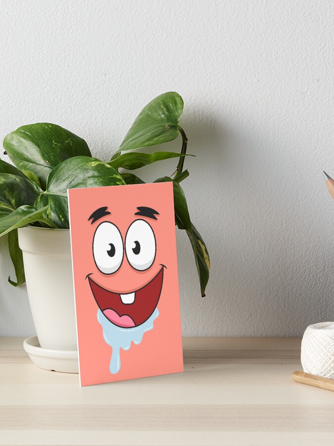 "Cute Patrick Star Face" Art Board Print for Sale by Seven Design ...