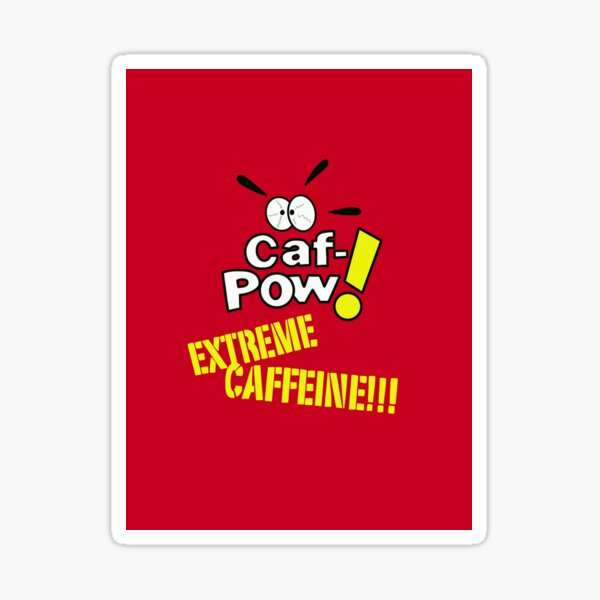 "Caf-Pow! " Sticker for Sale by atticuscreates | Redbubble