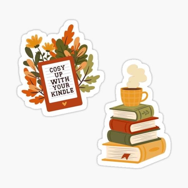 "fall bookish set" Sticker for Sale by indiebookster | Redbubble