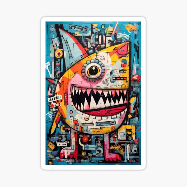 "Cheerful Cartoon Shark - (calamardo) (e621) sherk" Sticker for Sale by ...