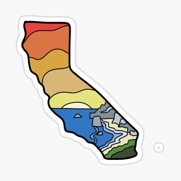 "California" Sticker for Sale by rileyart2 | Redbubble