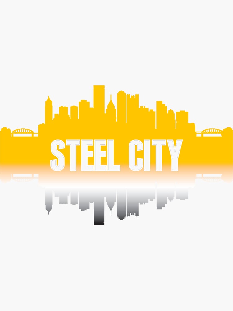"Pittsburgh Nickname Steel City Skyline" Sticker for Sale by Sport-Your ...