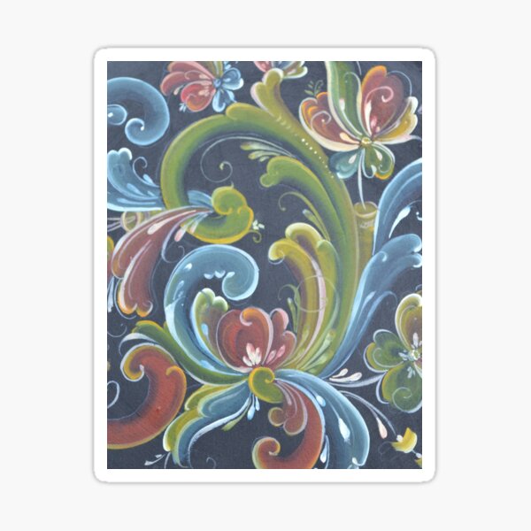 "Telemark Rosemaling from Norway" Sticker for Sale by Forestwood ...